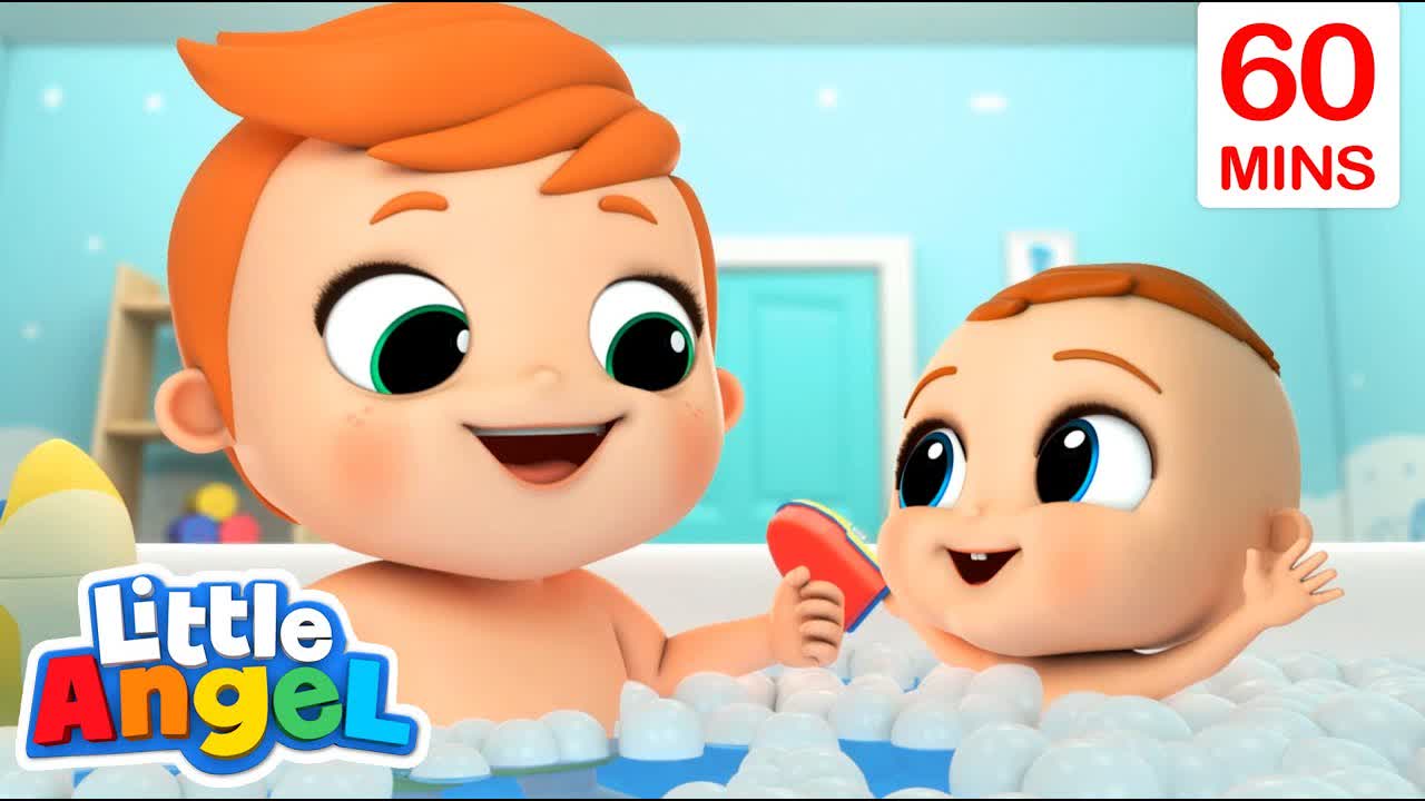 Bubble Bath Song + 60 minutes of Little Angel | Preschool Learning ...